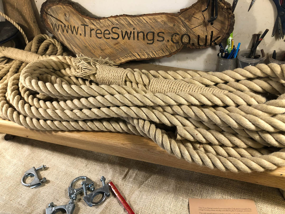 Single Oak Tree Swing - handmade tree swing - garden swing