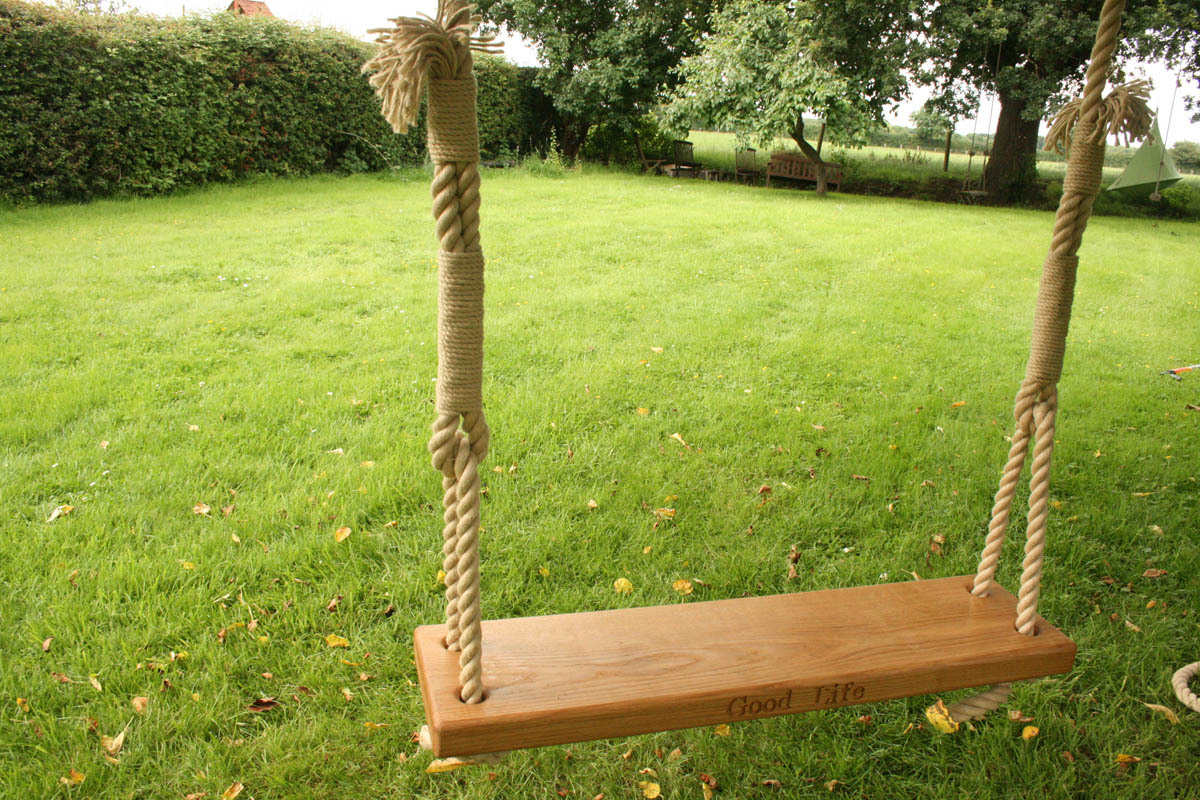 Single Oak Tree Swing - handmade tree swing - garden swing