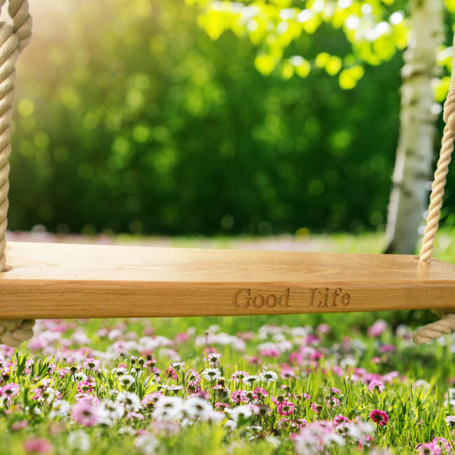 Single Oak Tree Swing - handmade tree swing - garden swing
