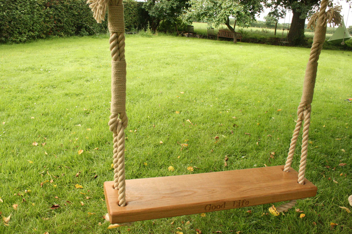 Single Oak Tree Swing - handmade tree swing - garden swing