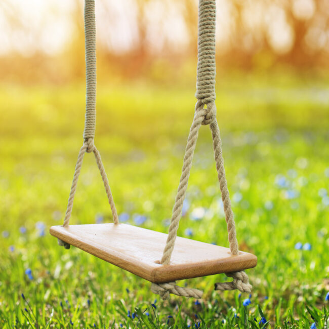 Single Oak Tree Swing - handmade tree swing - garden swing